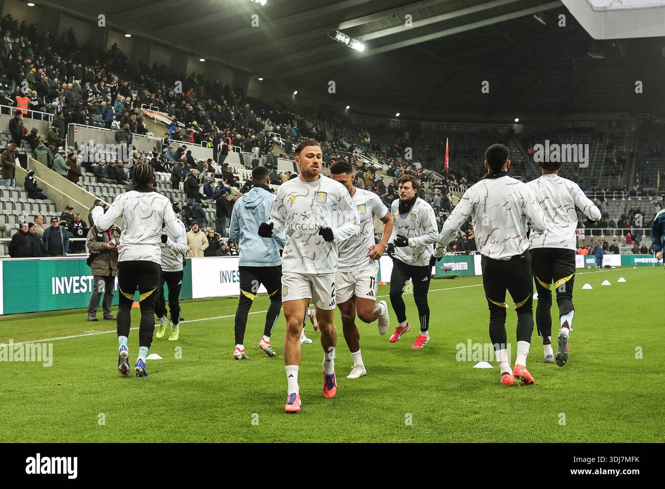 Matty Cash of Aston Villa in the pregame warmup session during the ...