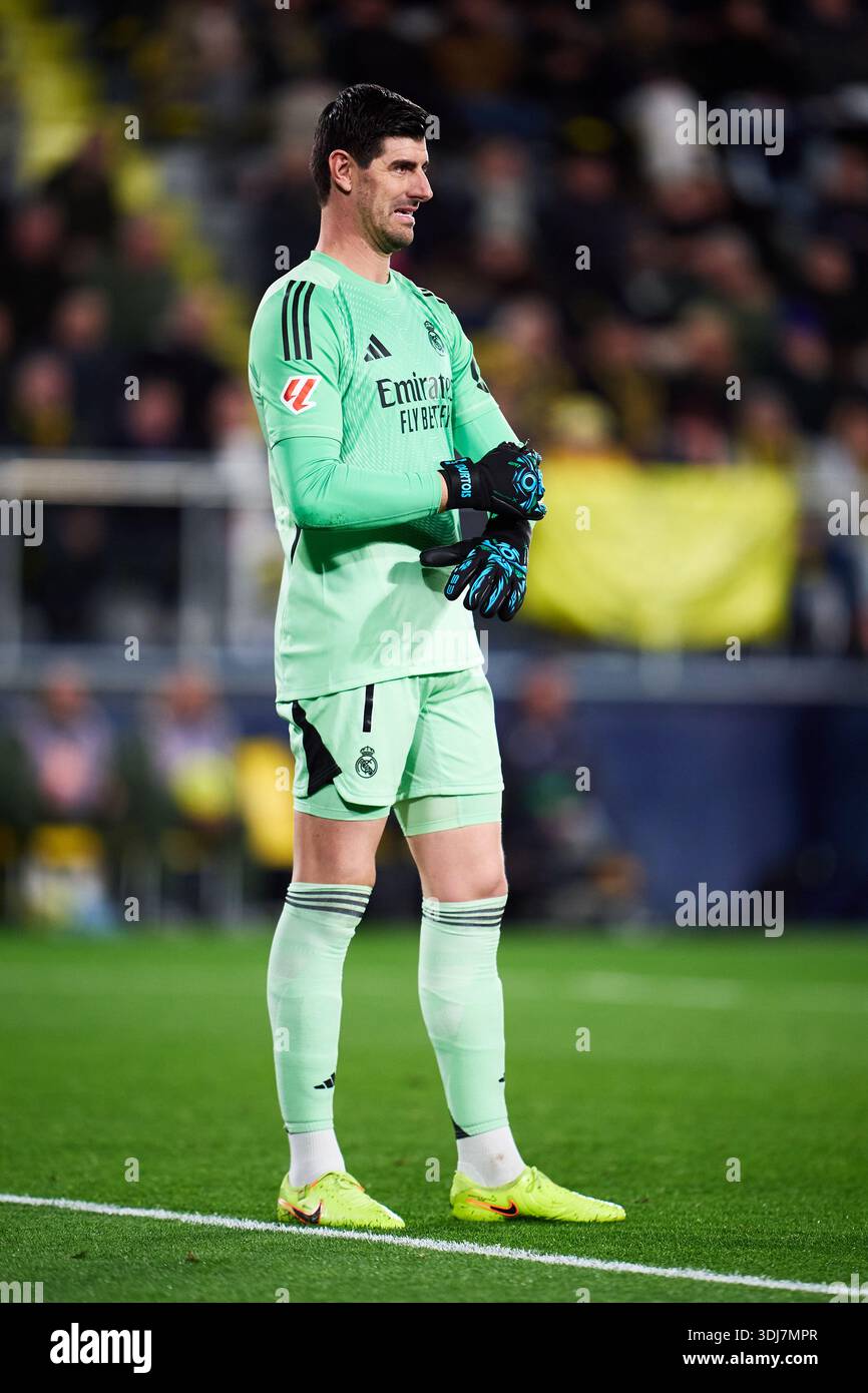 VILLARREAL, SPAIN - JANUARY 24: Thibaut Courtois of Real Madrid during ...