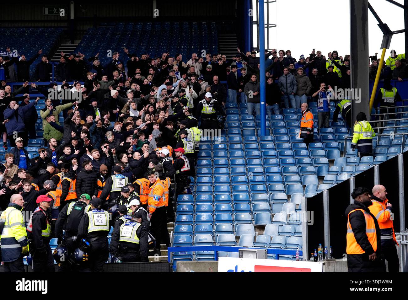 Portsmouth fans taunt the Southampton fans after the Sky Bet ...