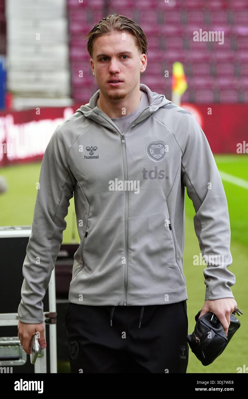 Heart of Midlothian's Jordi Altena arriving at the stadium before the ...