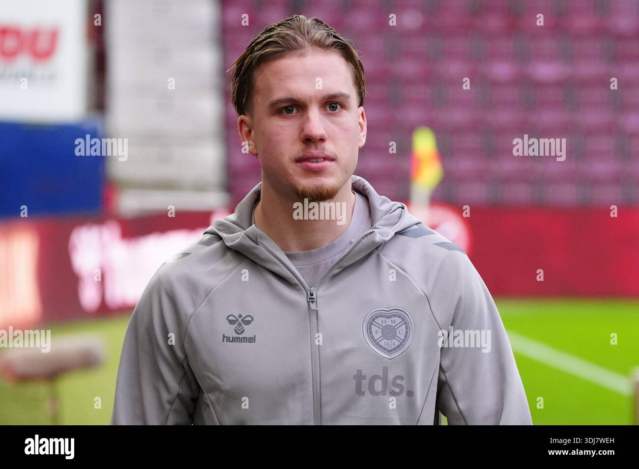 Heart of Midlothian's Jordi Altena arriving at the stadium before the ...