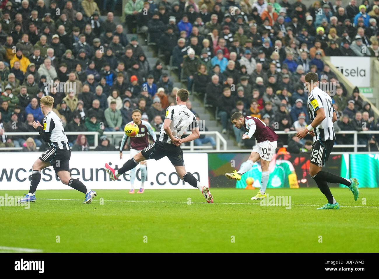 Aston Villa's Emi Buendia scores their side's first goal during the ...