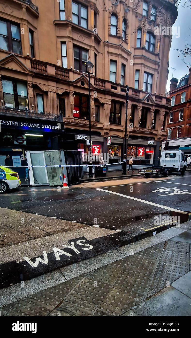 An overturned Lorry mounted the pavement, closing off access to ...