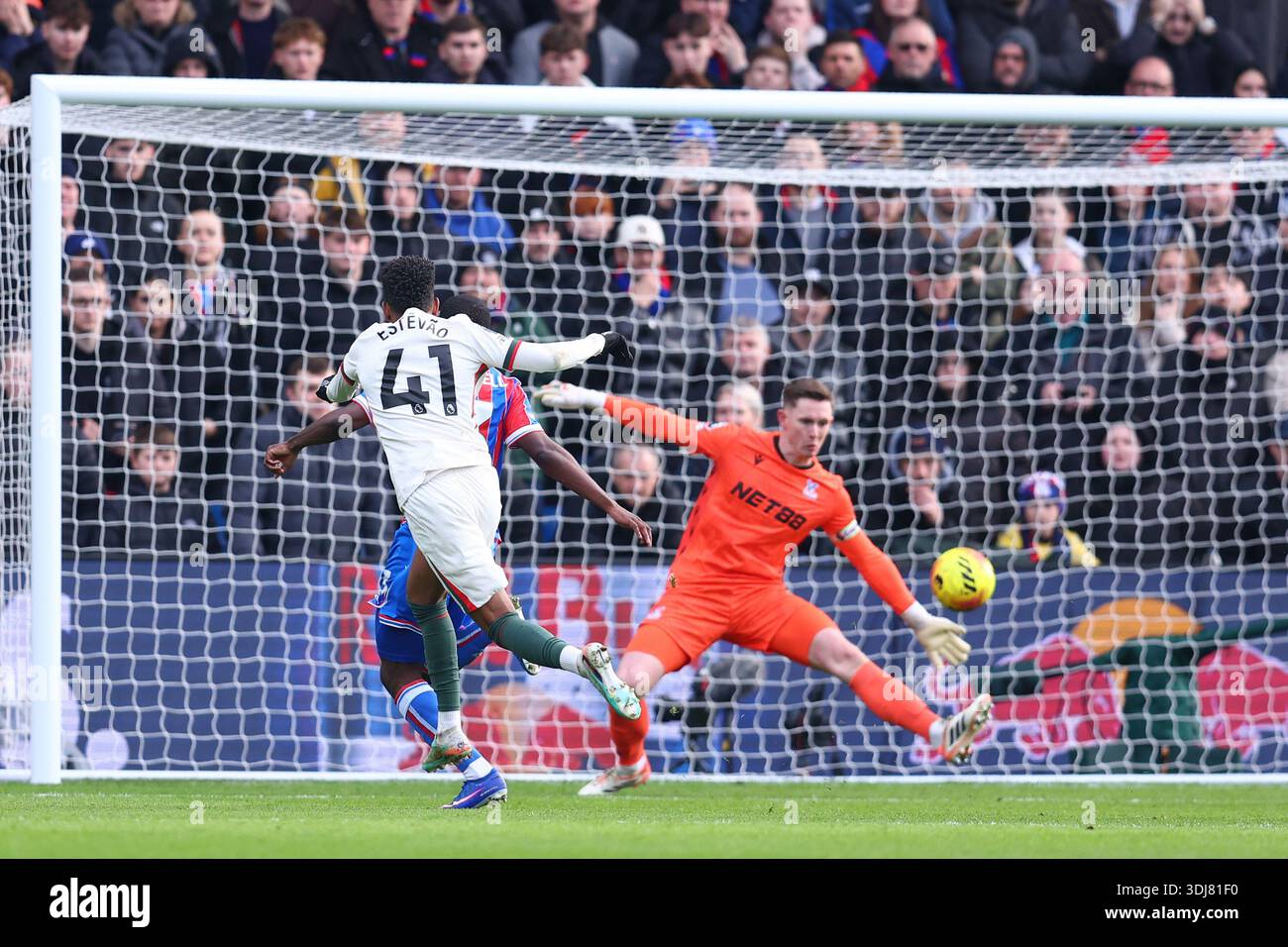 London, England, 25th January 2026. Estevao of Chelsea scores to make ...