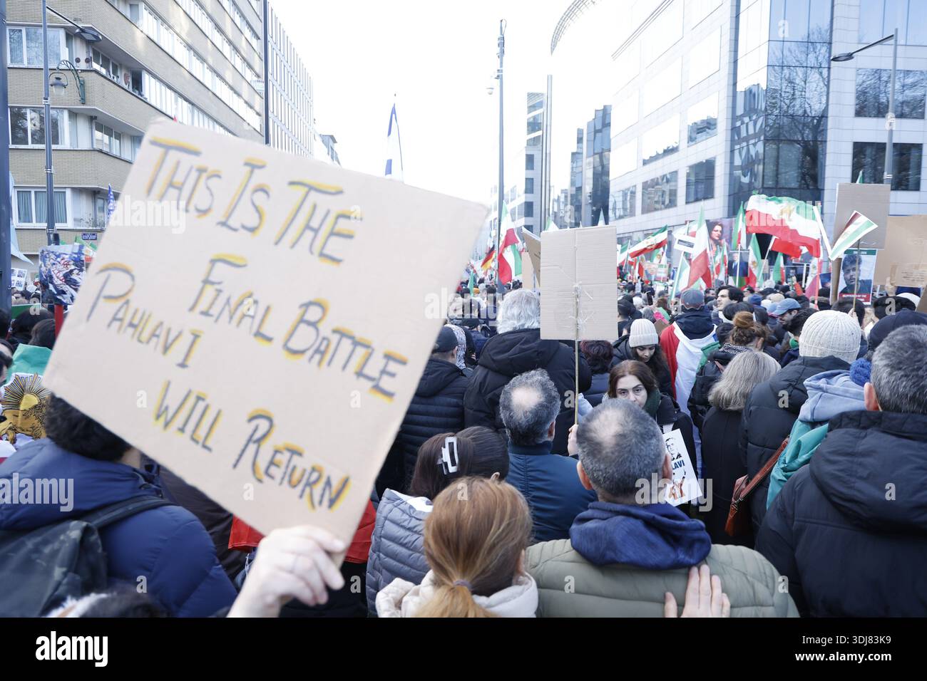 A demonstration is held by the Iranian diaspora in solidarity with the ...