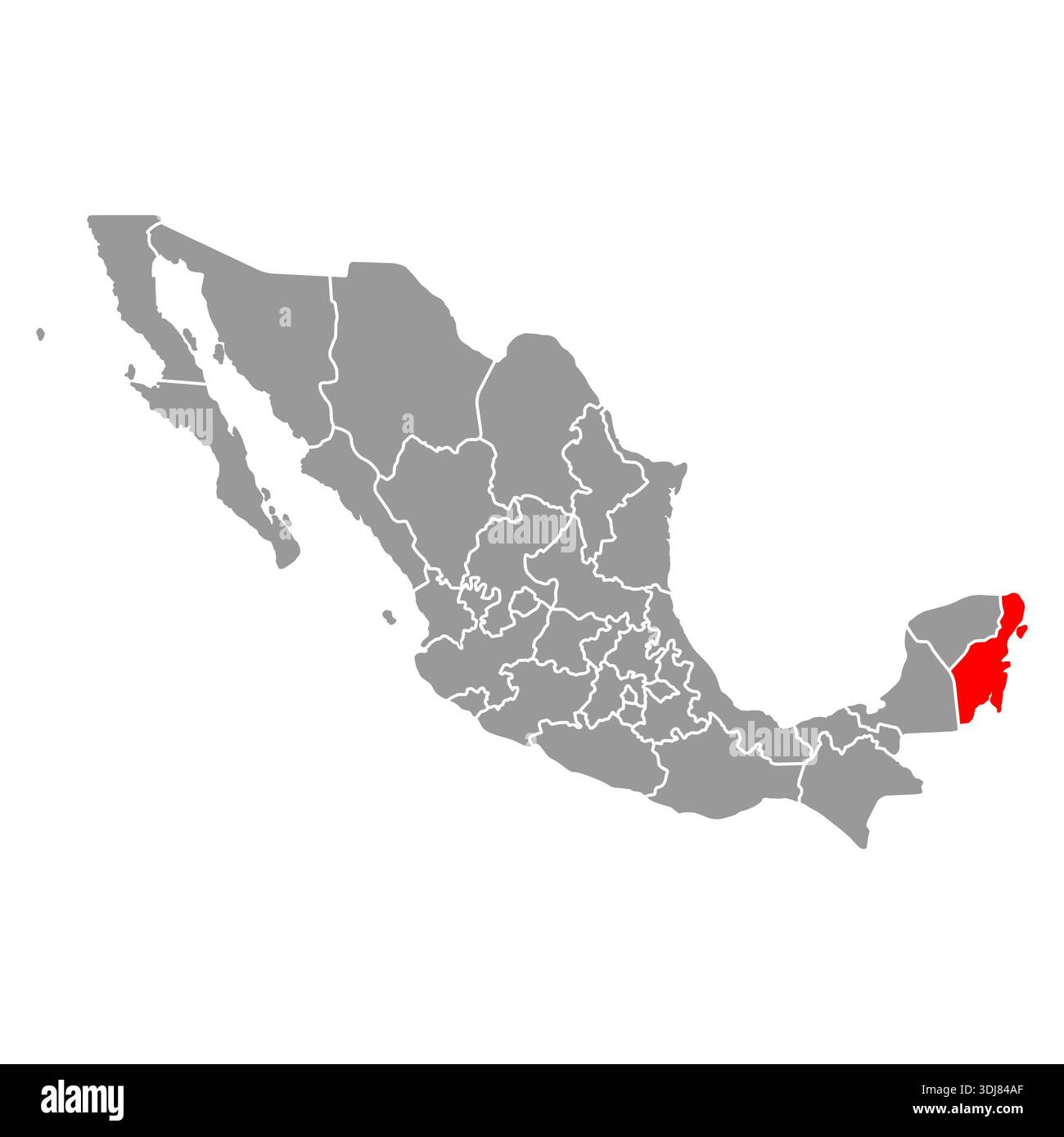Quintana Roo of Mexico map shape, travel web concept icon vector ...