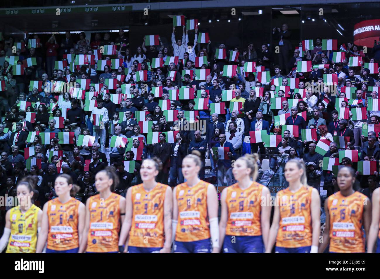 Imoco Conegliano and italian flag during Final - Prosecco Doc Imoco ...