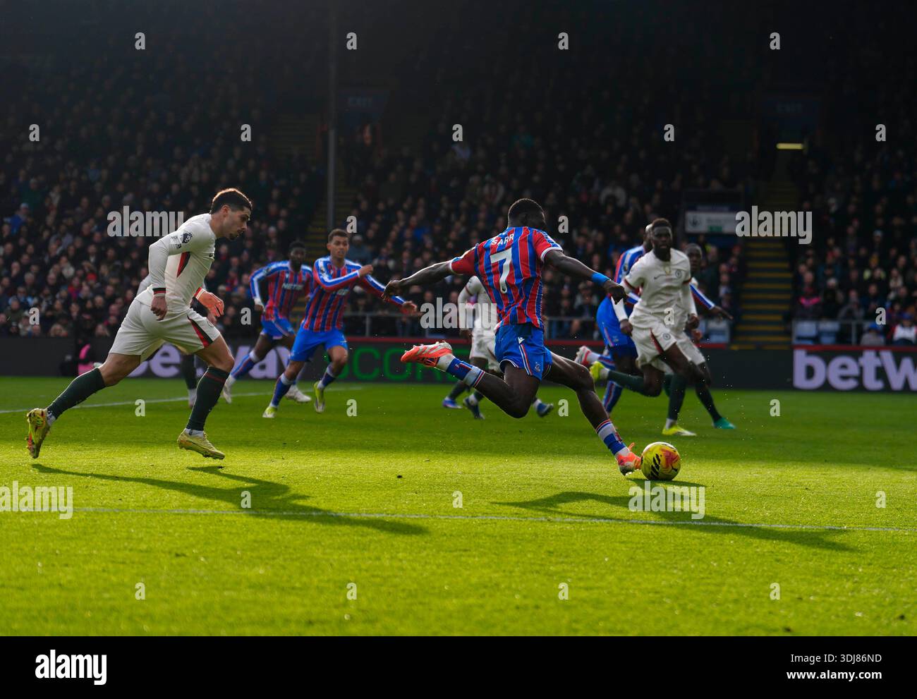 Crystal Palace's Ismaila Sarr (right) during the Premier League match ...
