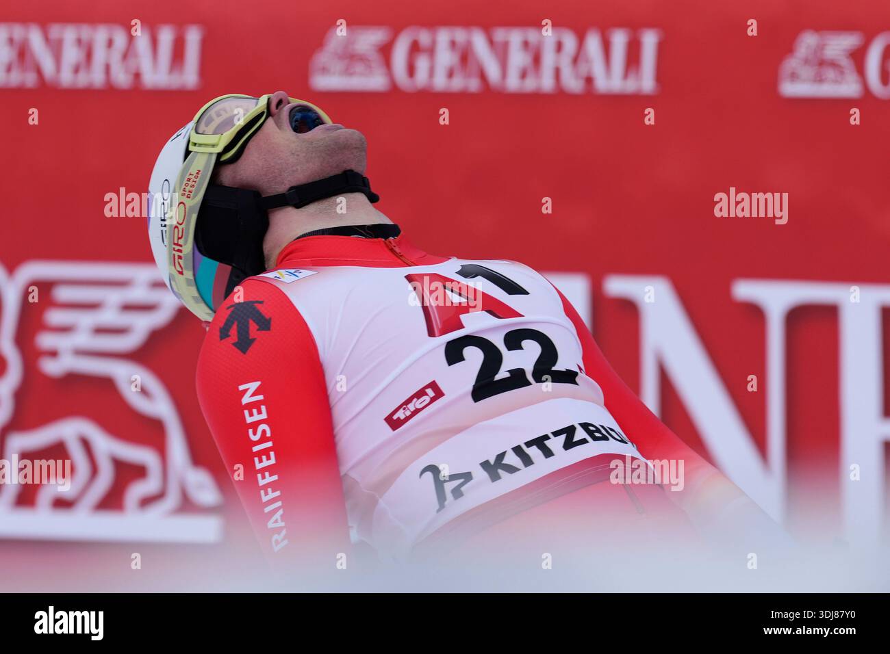 KITZBUEHEL, AUSTRIA - JANUARY 25: Daniel Yule of Switzerland ...