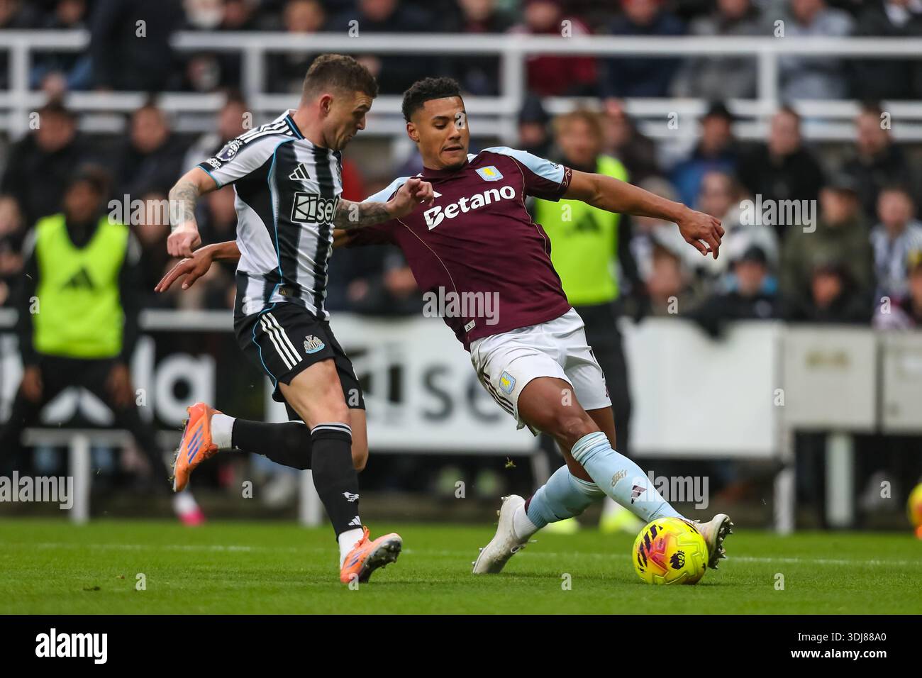 Ollie Watkins Of Aston Villa in action during the Newcastle United v ...