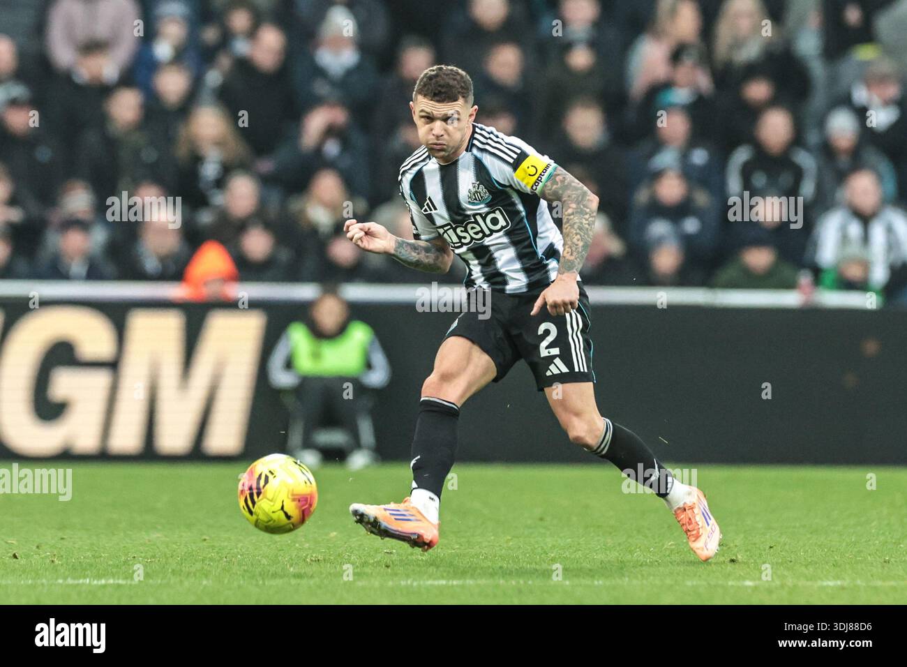 Kieran Trippier of Newcastle United passes the ball during the Premier ...