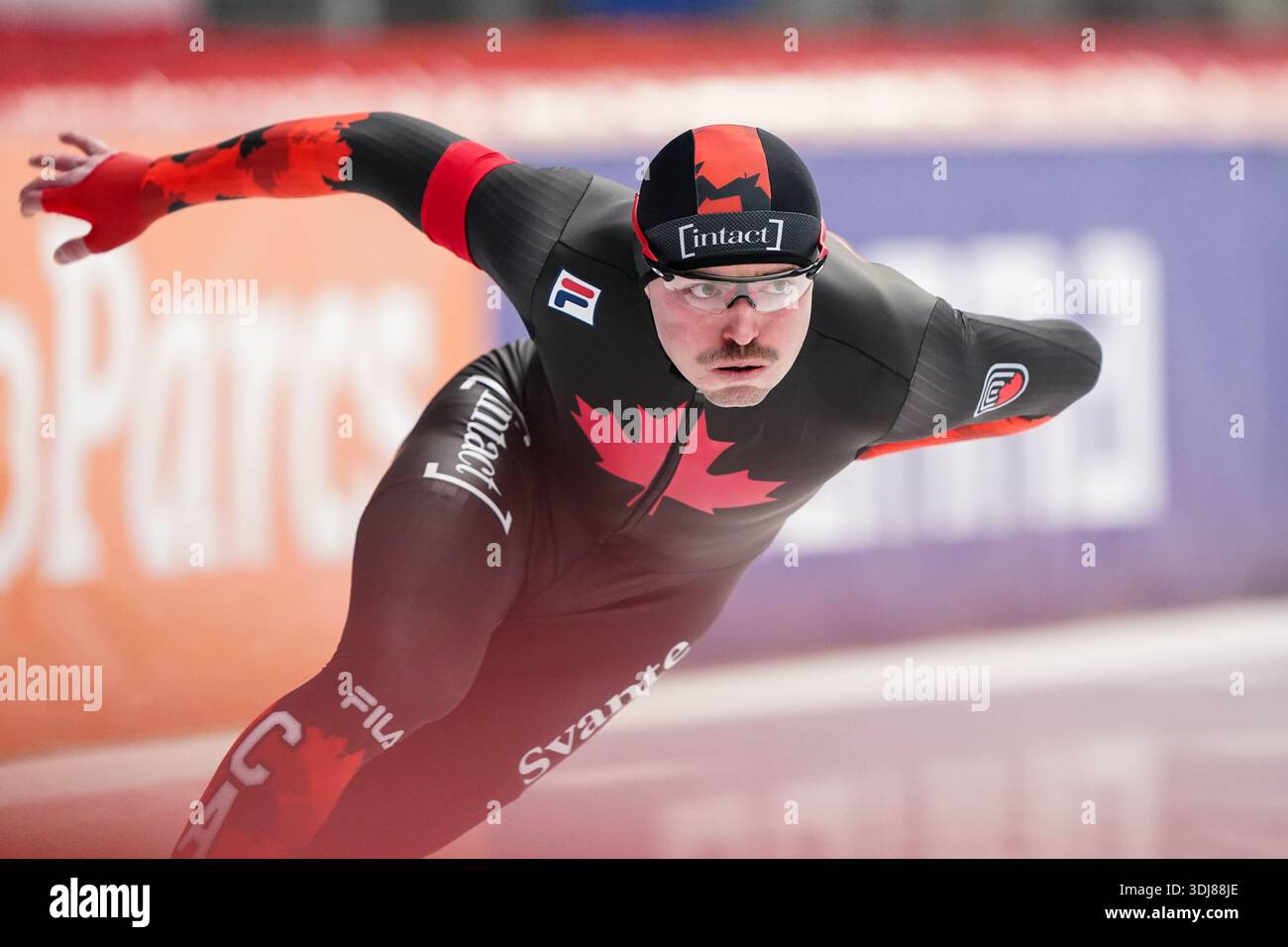 INZELL, GERMANY - JANUARY 25: Cedrick Brunet of Canada during the ISU ...