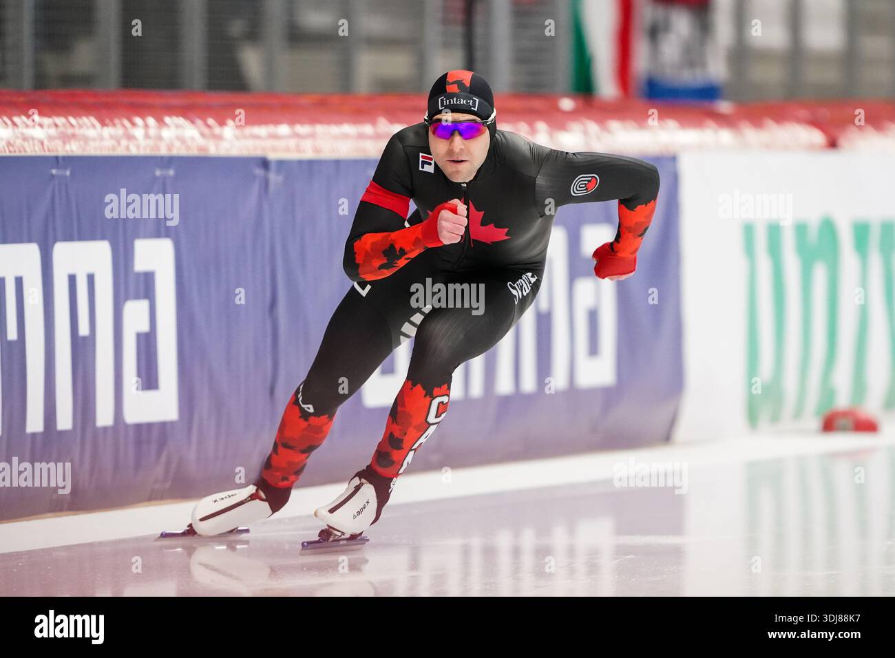 INZELL, GERMANY - JANUARY 25: Anders Johnson of Canada during the ISU ...