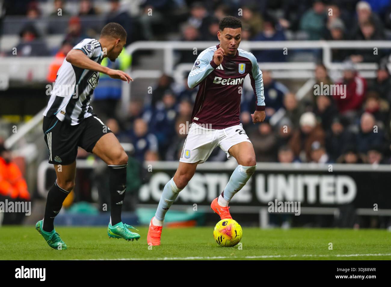 Morgan Rogers Of Aston Villa in action during the Newcastle United v ...