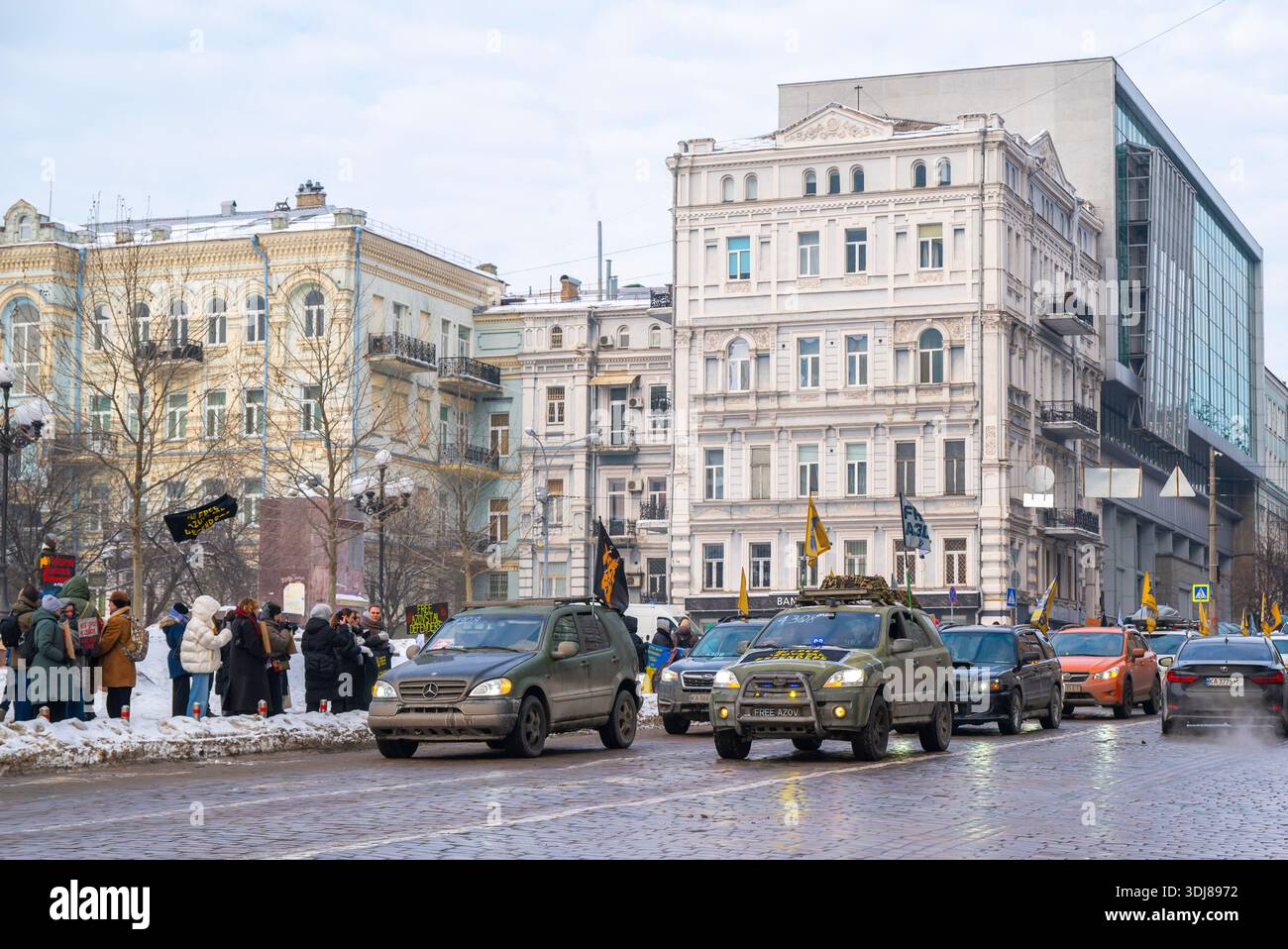 Kyiv, Ukraine - 25th January,2026: Supporters of Azov Regiment rally in ...