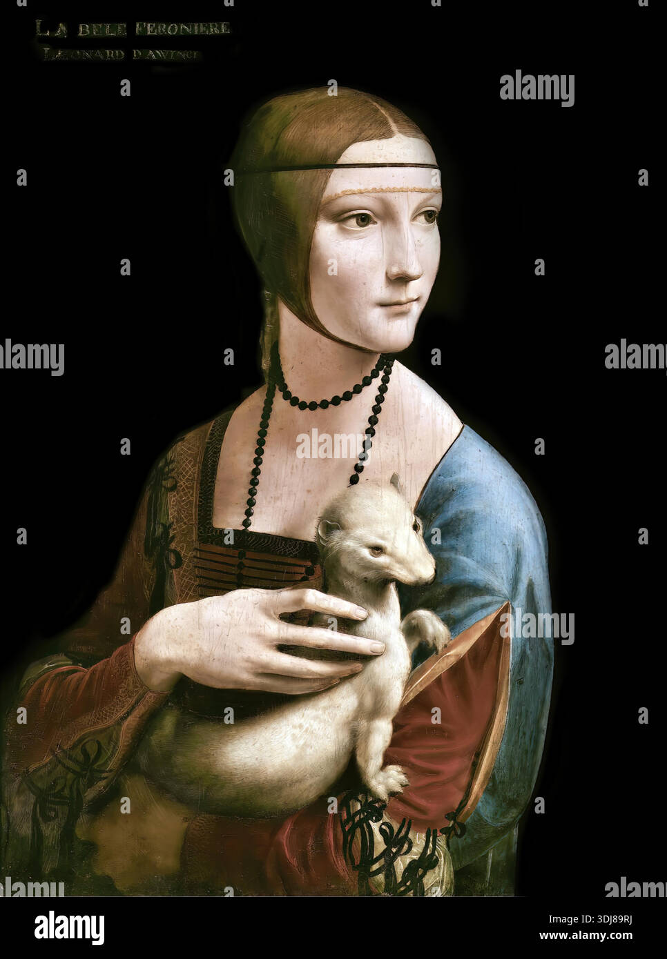 The Lady with an Ermine, 1490 painting by Leonardo da Vinci Stock ...