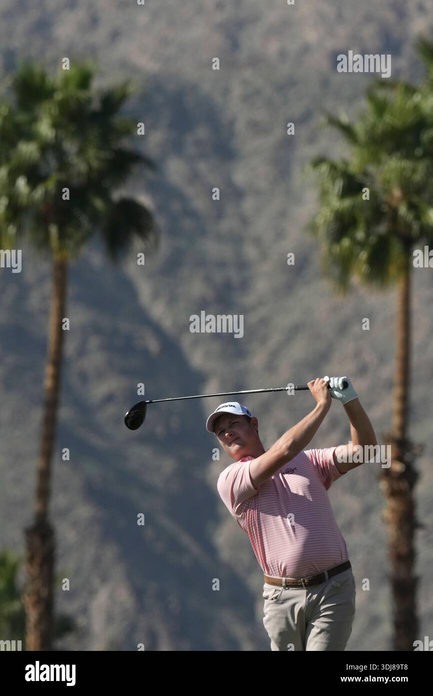 Vince Whaley hits his tee shot at the fifth hole during the second ...