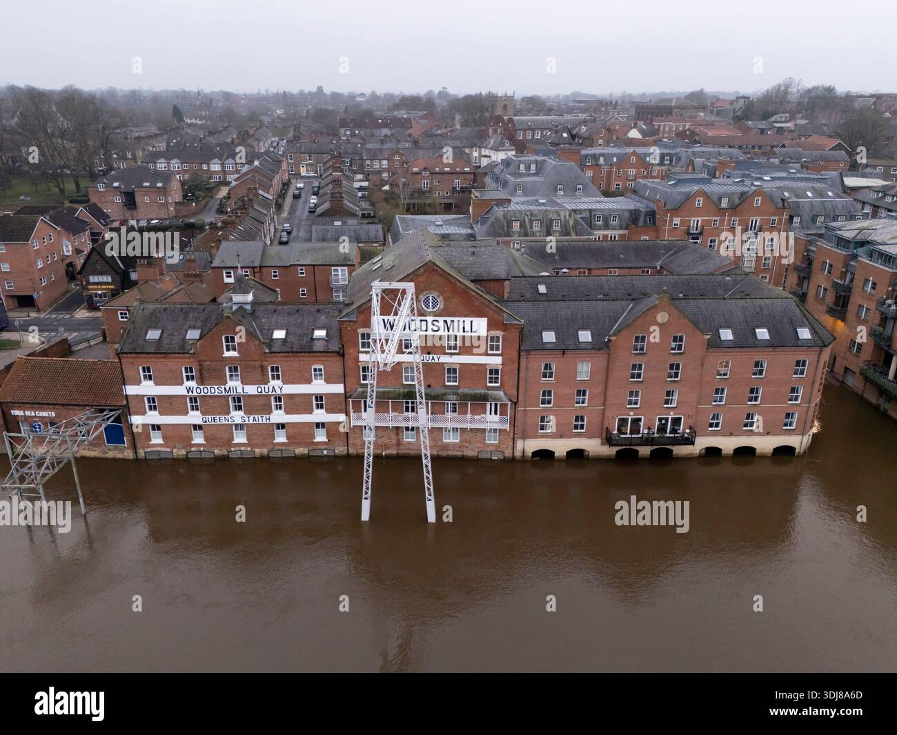Flood water in York after the River Ouse burst its banks. Picture date ...