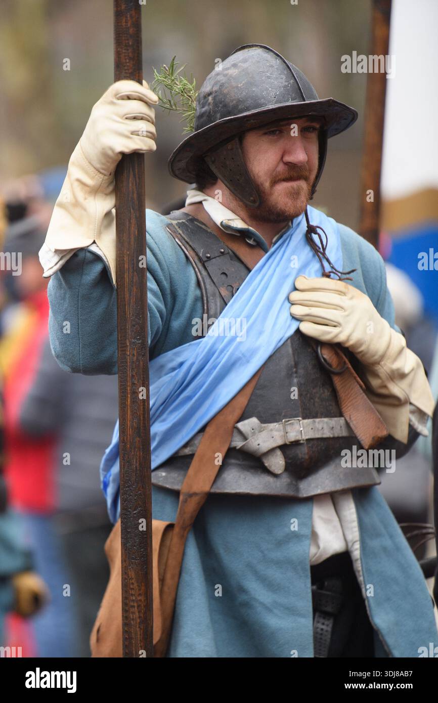 London, UK. 25 Jan 2026. Members of the English Civil War Society ...