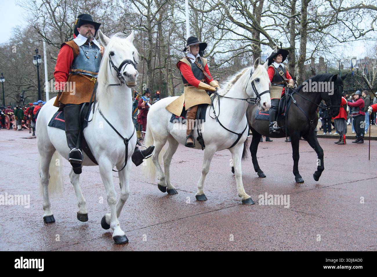 London, UK. 25 Jan 2026. Members of the English Civil War Society ...