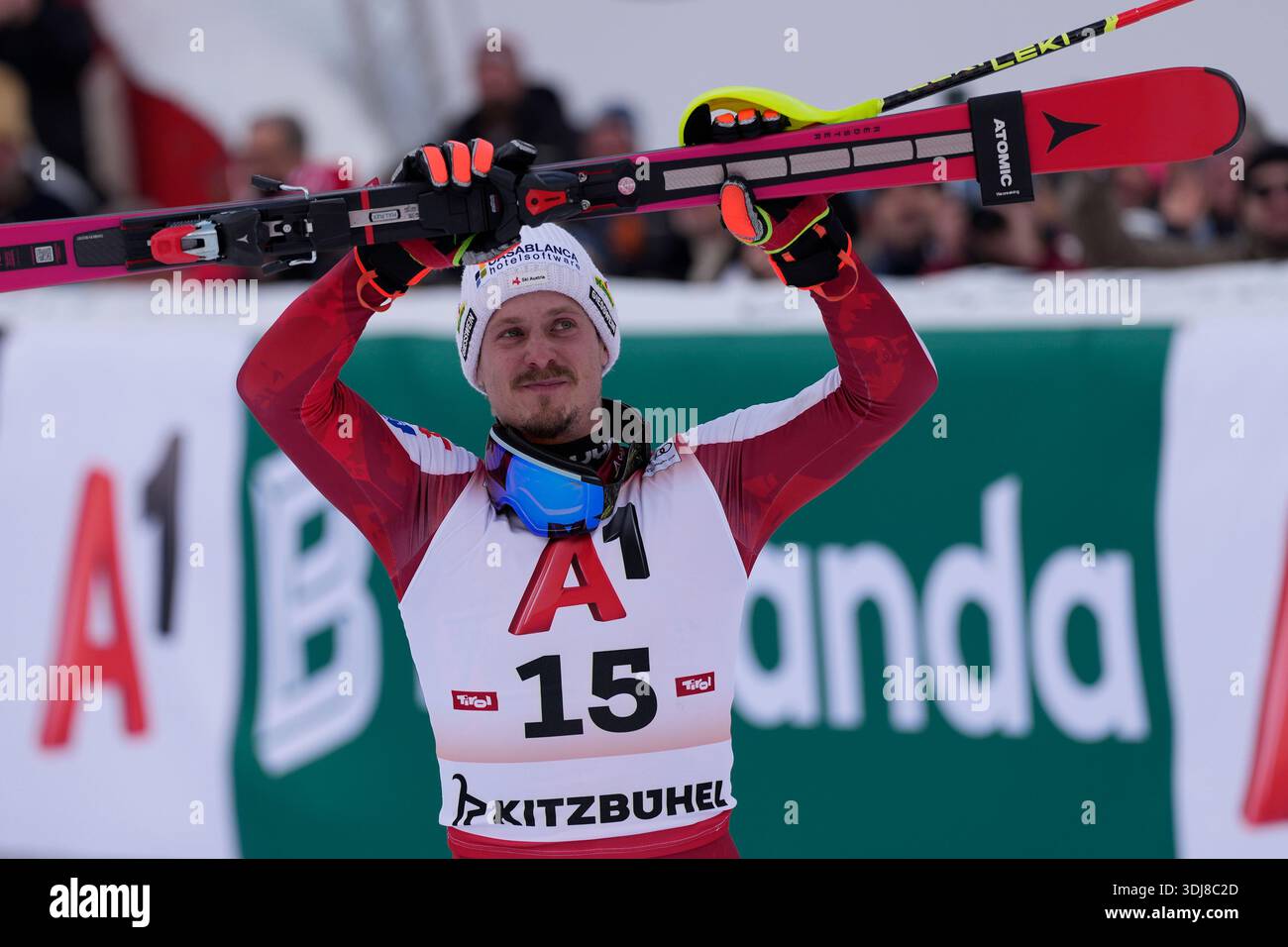 KITZBUEHEL, AUSTRIA - JANUARY 25: Manuel Feller of Austria during the ...