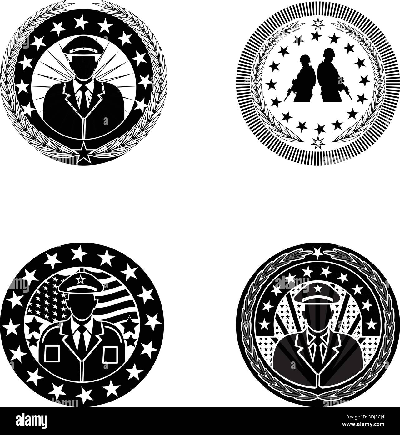 Soldier icon black monochrome Stock Vector Images - Alamy
