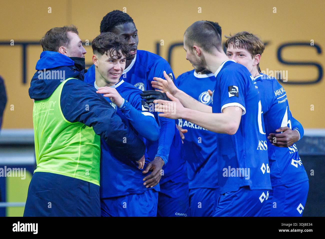 Jong Gent's Ruslan Vydysh celebrates after scoring during a soccer game ...