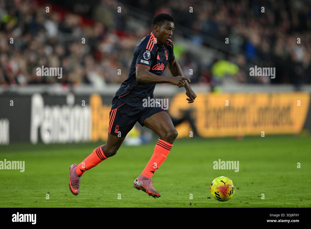 Taiwo Awoniyi of Nottingham Forest in action during the Premier League ...