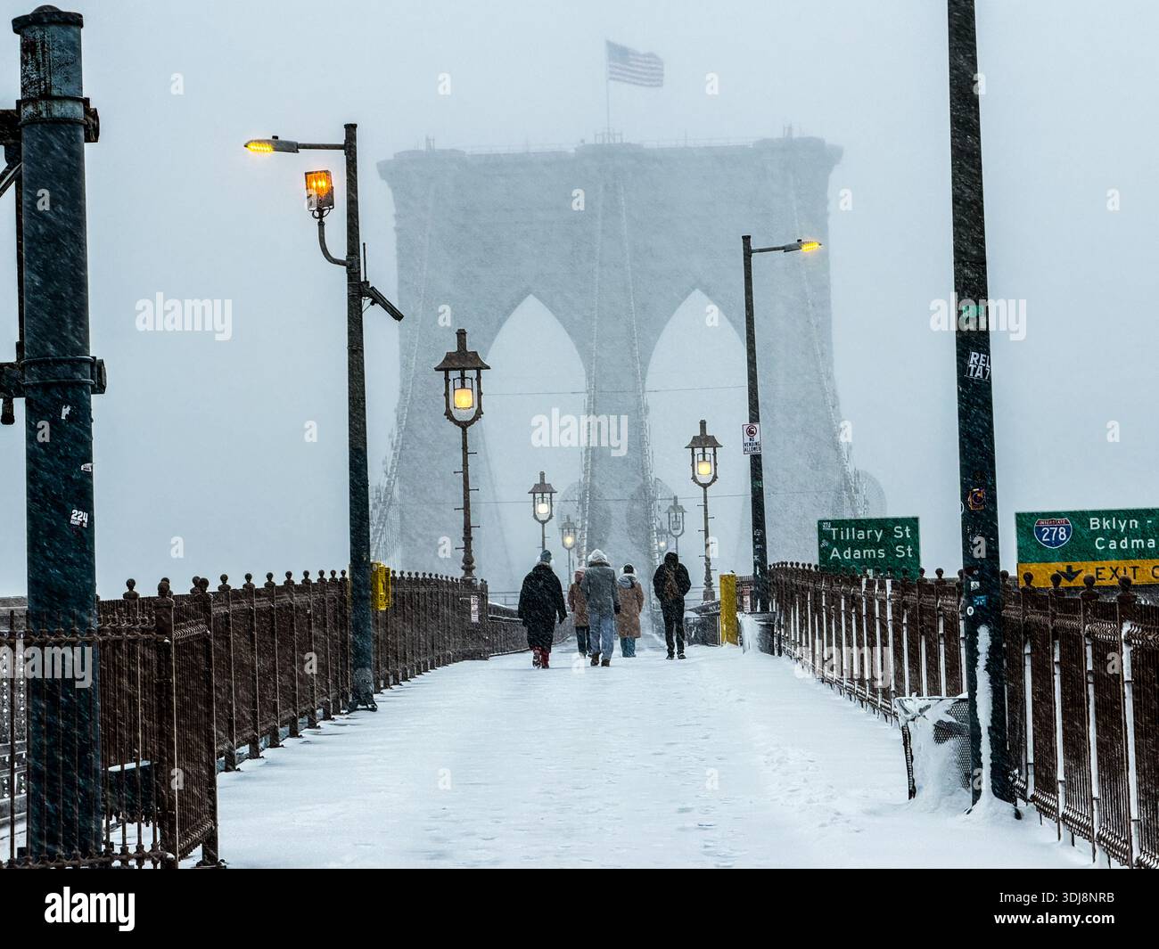 New York, United States. 25th January, 2026. Brooklyn Bridge is seen ...