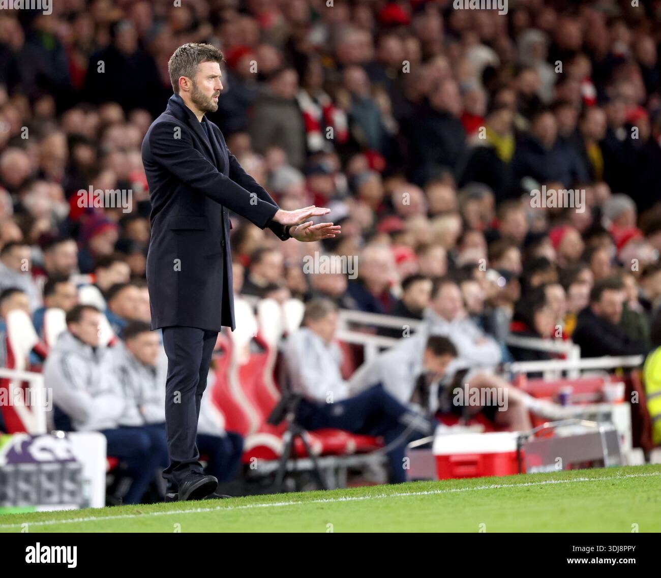 London, UK. 25th Jan, 2026. Michael Carrick (Man Utd head coach) at the ...