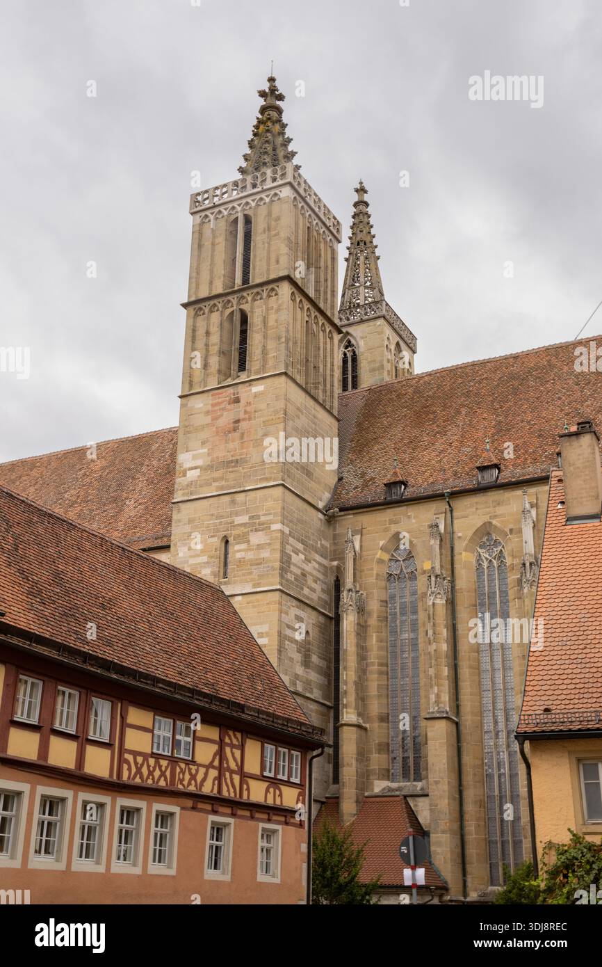 St. Jakobskirche in Rothenburg ob der Tauber, Bavaria, Germany. Gothic ...