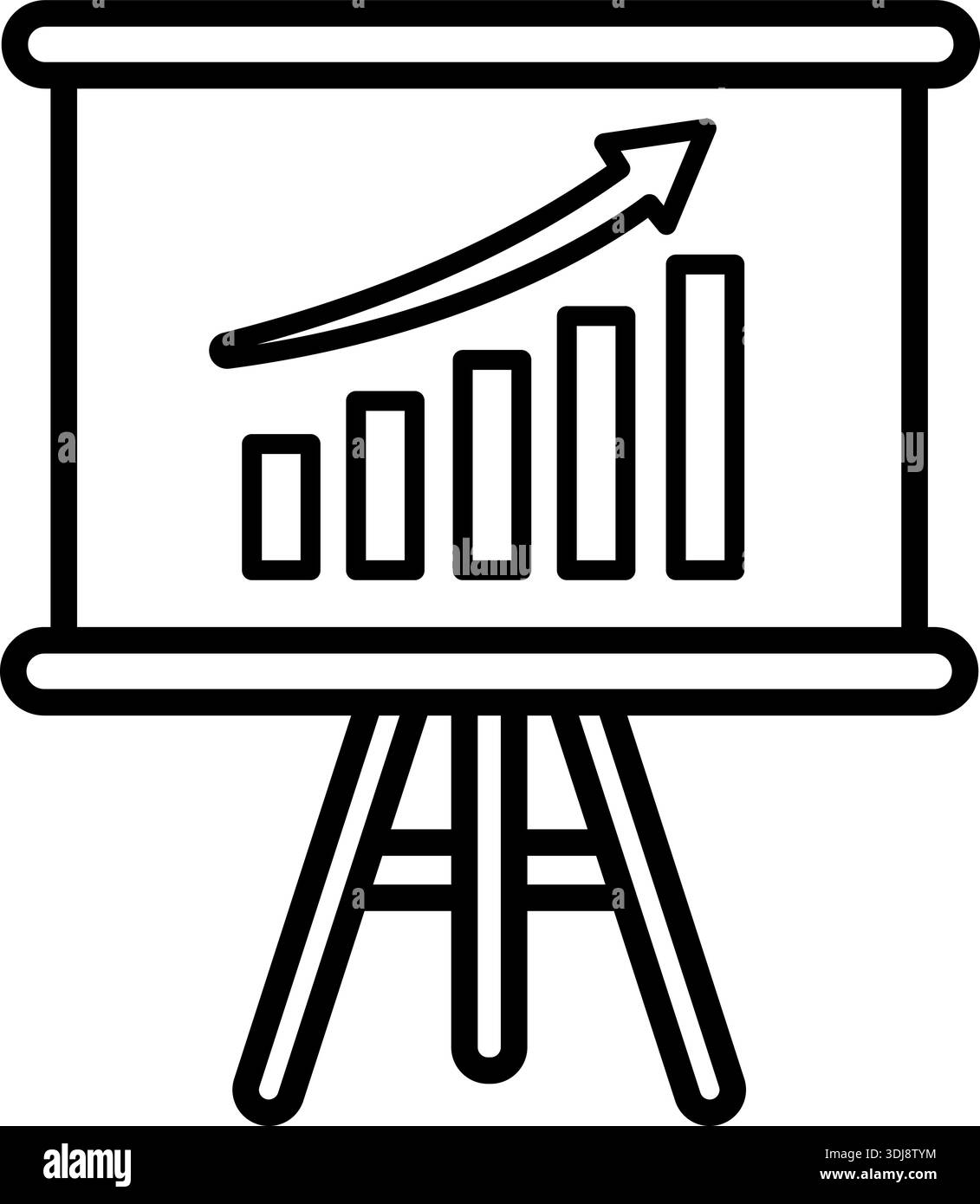 Business presentation icon showing chart board representing strategy ...
