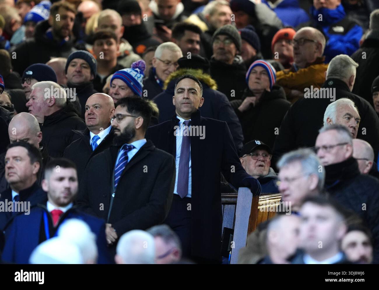 Rangers Vice Chairman Paraag Marathe (centre) in the stands during the ...