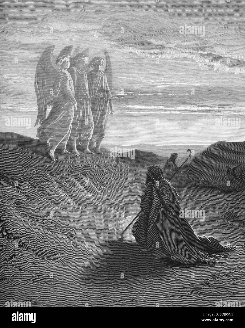 Abraham angel of the lord Black and White Stock Photos & Images - Alamy