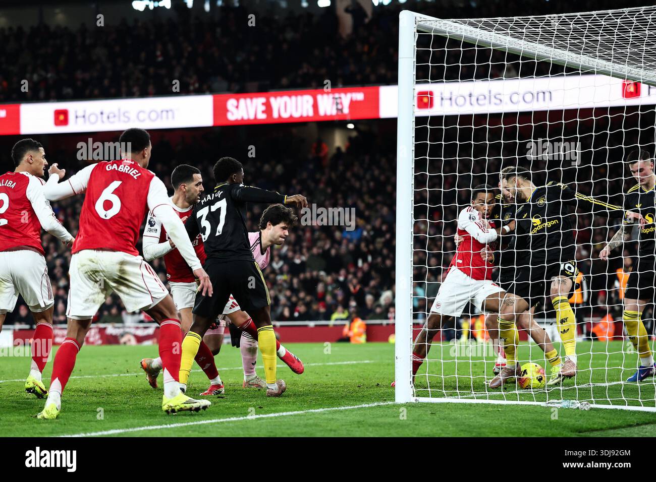 London, England, 25th January 2026. Mikel Merino of Arsenal scores a ...