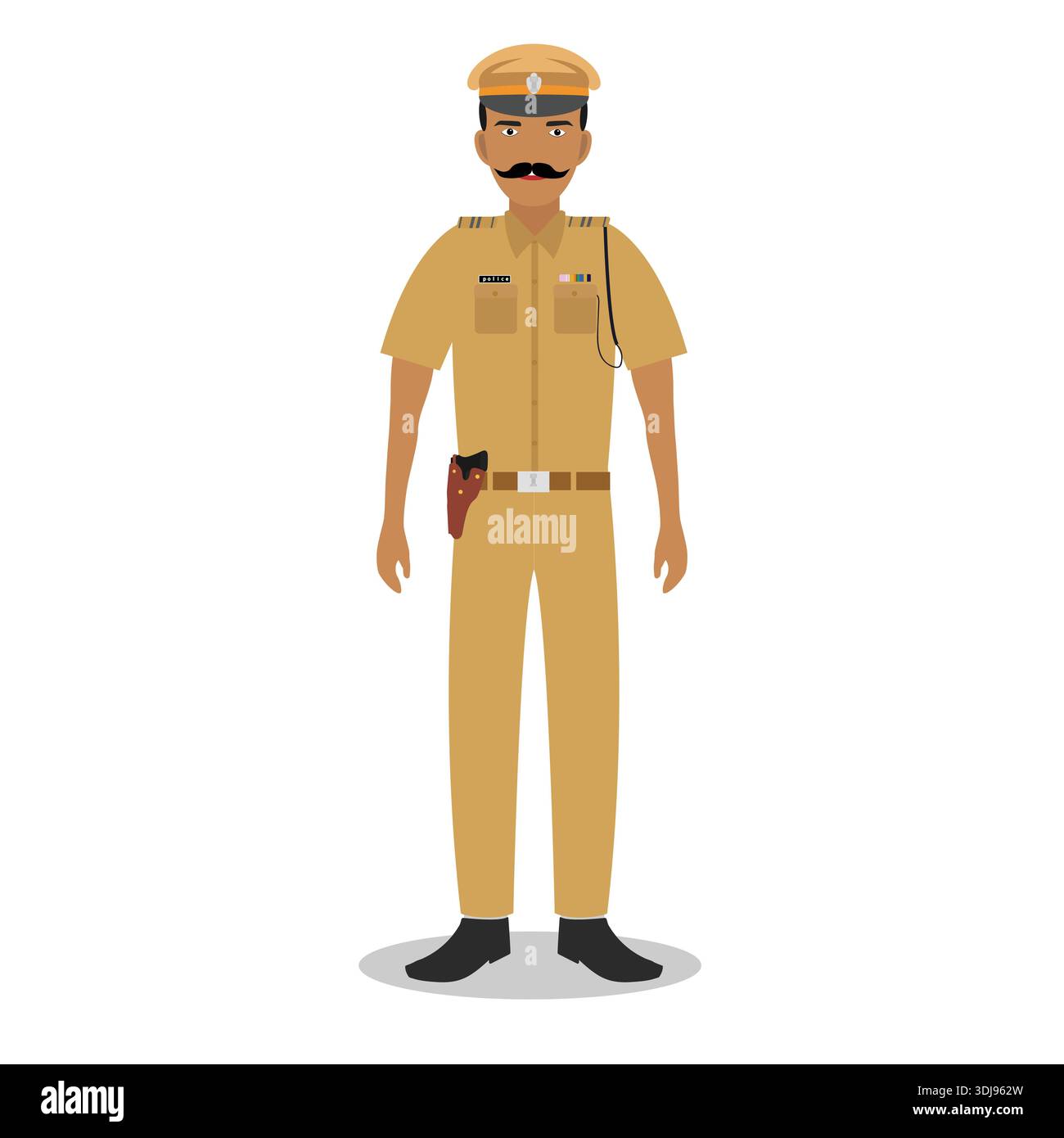 Indian officer illustration Stock Vector Images - Alamy