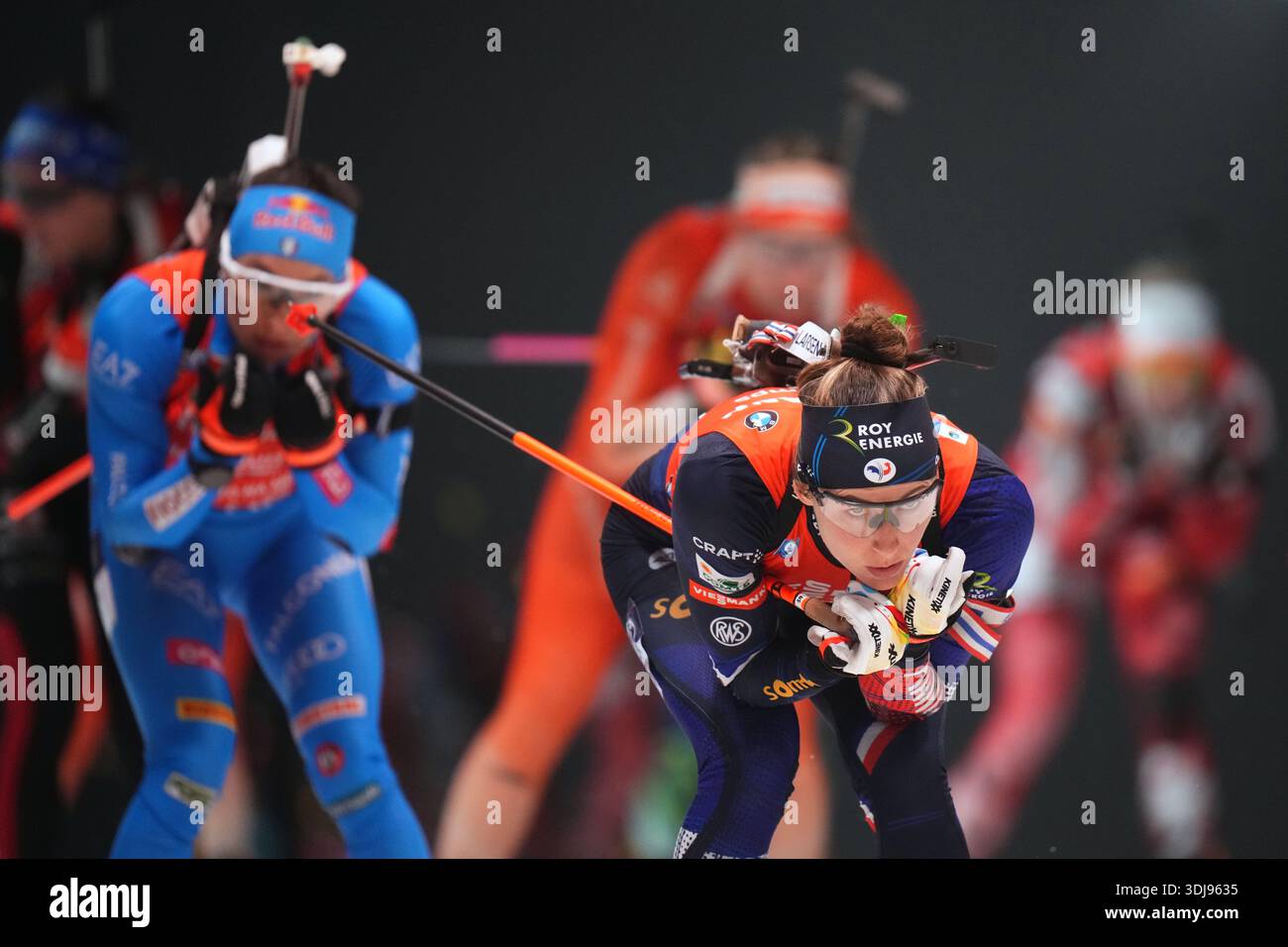 Justine Braisaz-Bouchet, of France, competes in the women 12.5 km mass ...