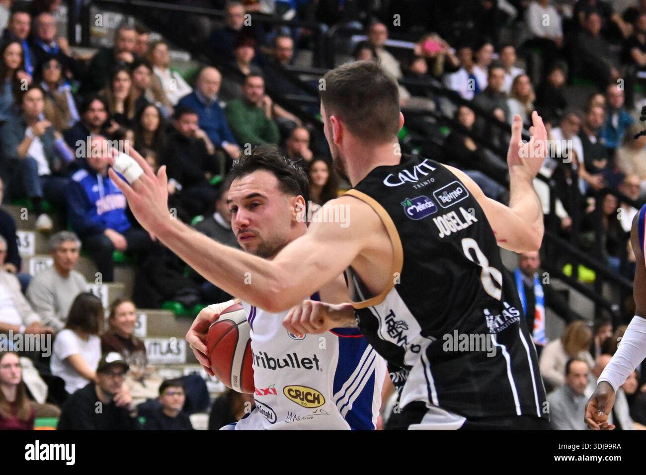 Alessandro Cappelletti ( Nutribullet Treviso Basket ) and Matas Jogela ...