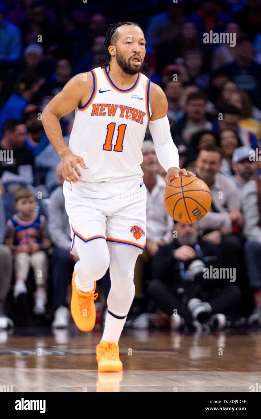 New York Knicks' Jalen Brunson in action during an NBA basketball game ...