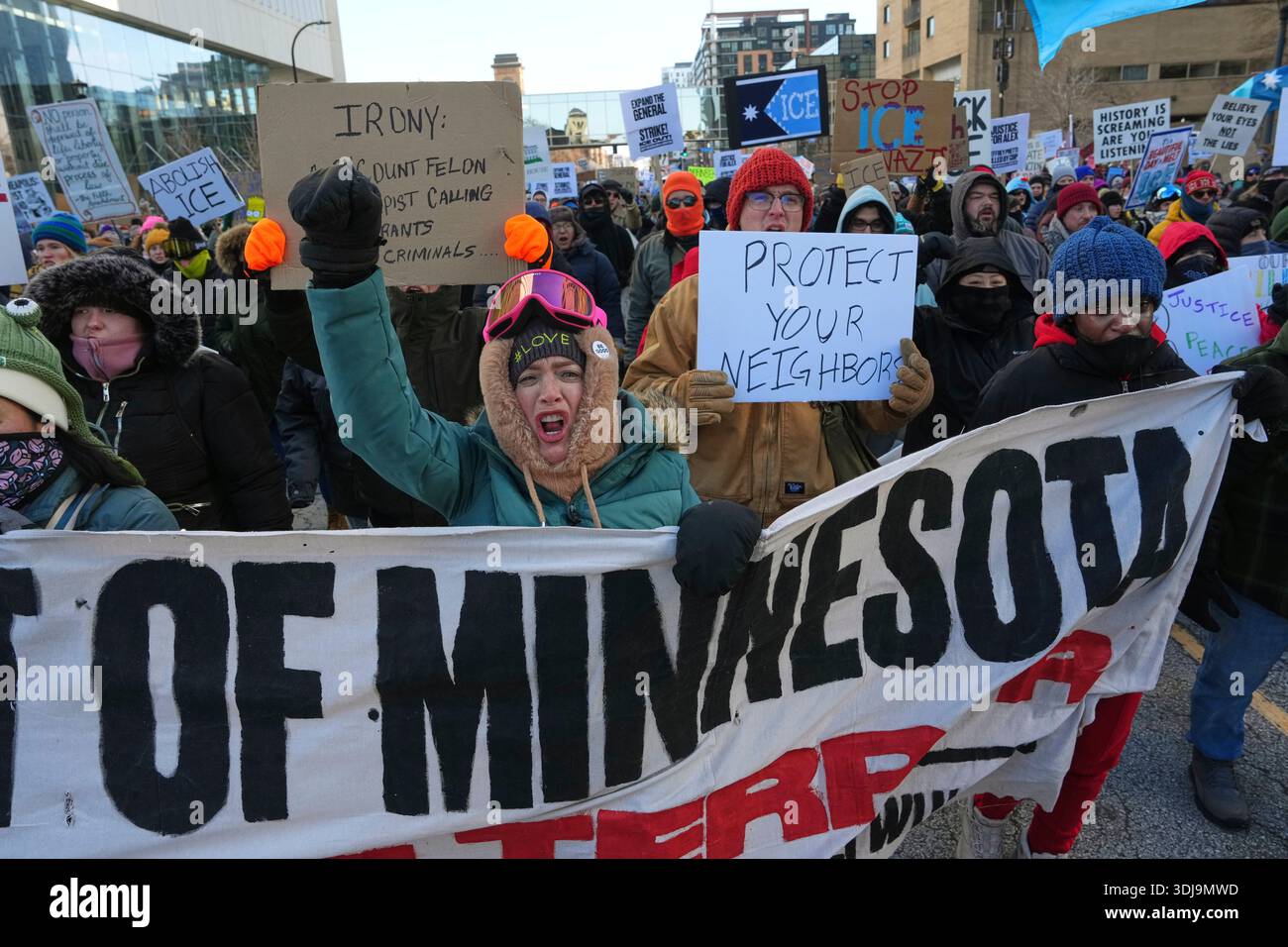 People protest against ICE (Immigration and Customs Enforcement) in ...