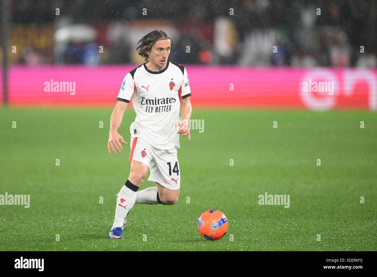 Luka modric of ac milan runs with the ball hi-res stock photography and ...