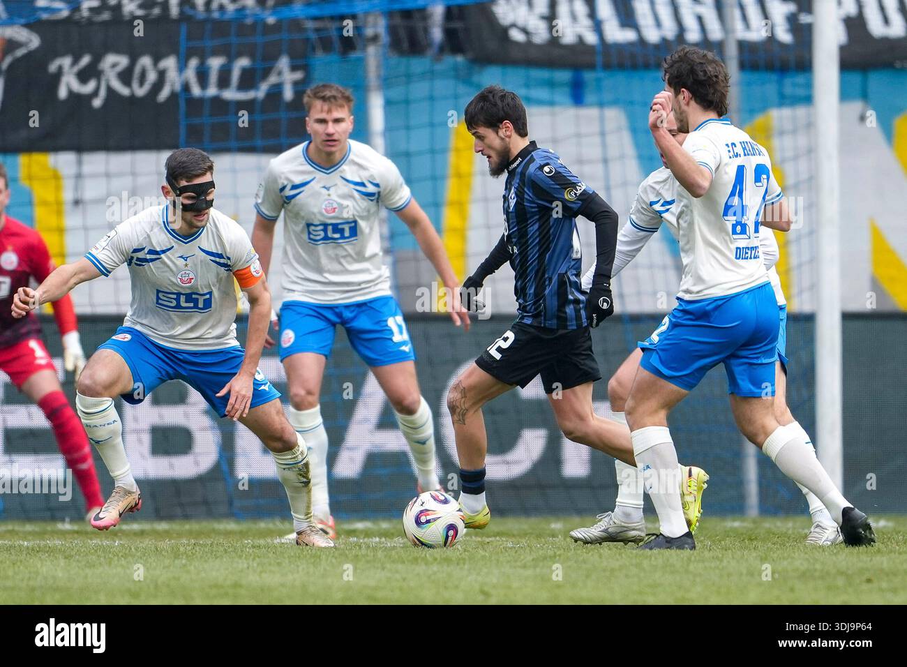 from left: Marco Schuster (Rostock, 5), Florian Carstens (Rostock, 17 ...