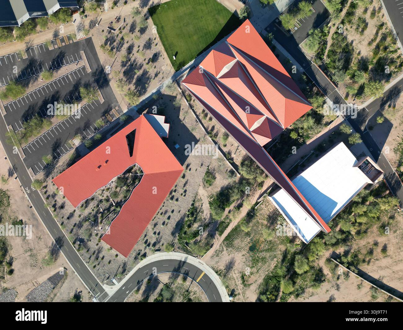 Aerial view looking down on the Superstition Mountain campus of Central ...