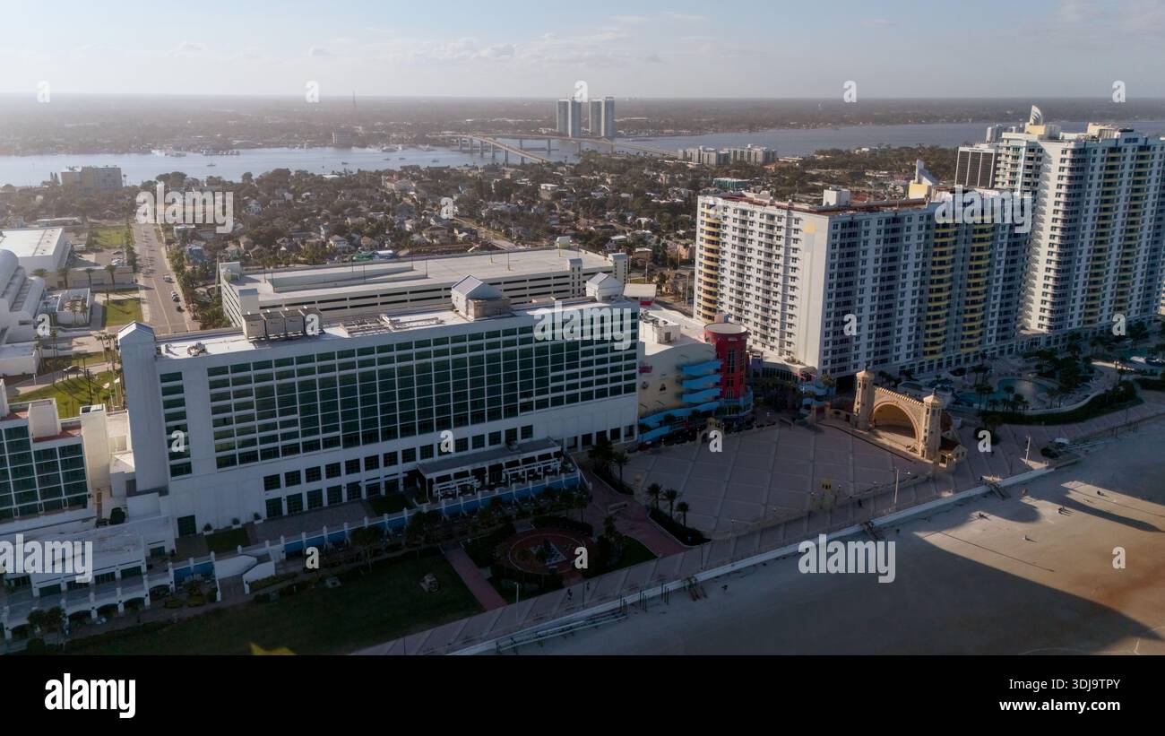 Aerial view of Daytona Beach hotels along the beachfront Stock Photo ...