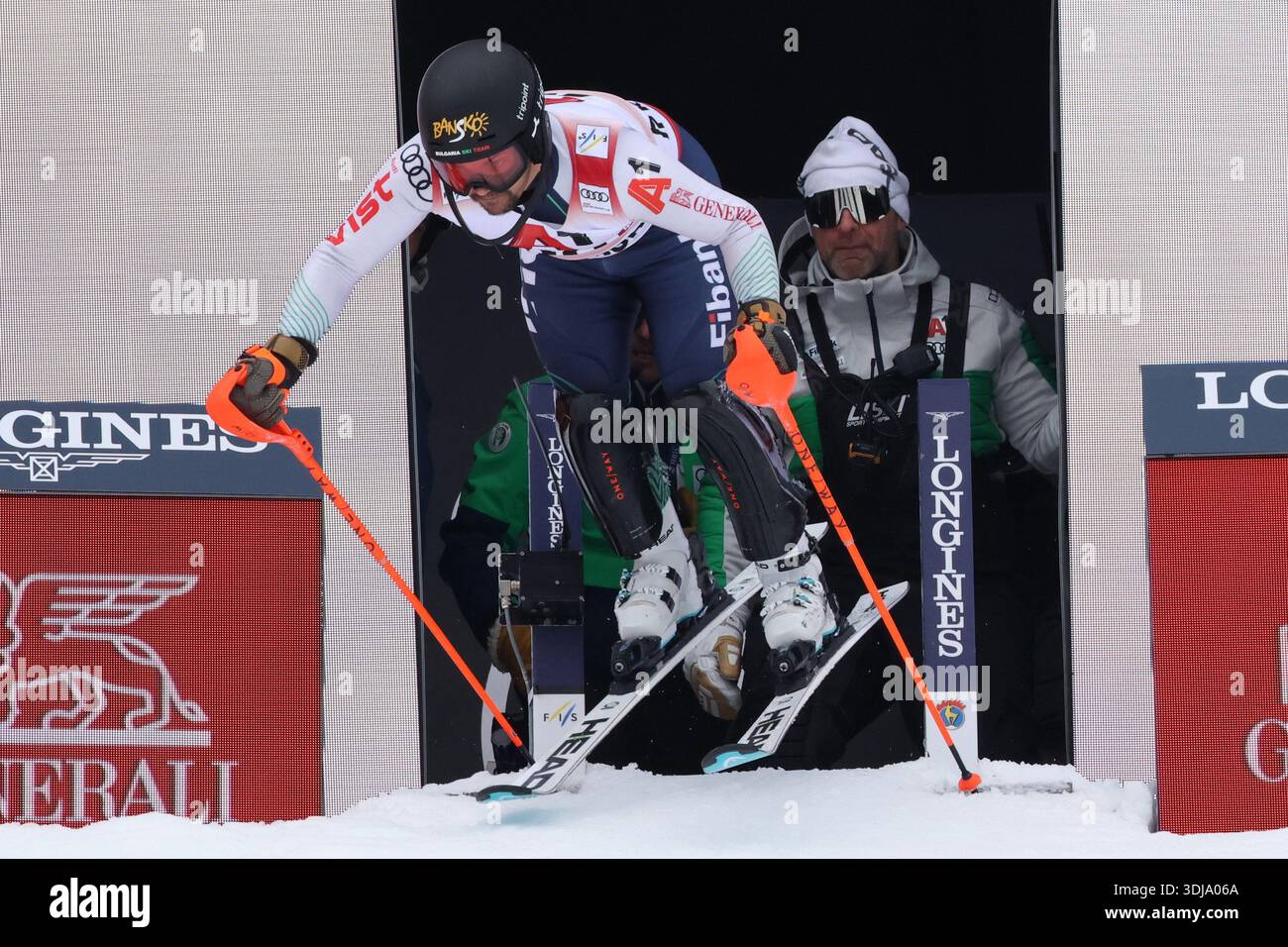 KITZBUEHEL, AUSTRIA - JANUARY 25: Albert Popov of Bulgaria during the ...