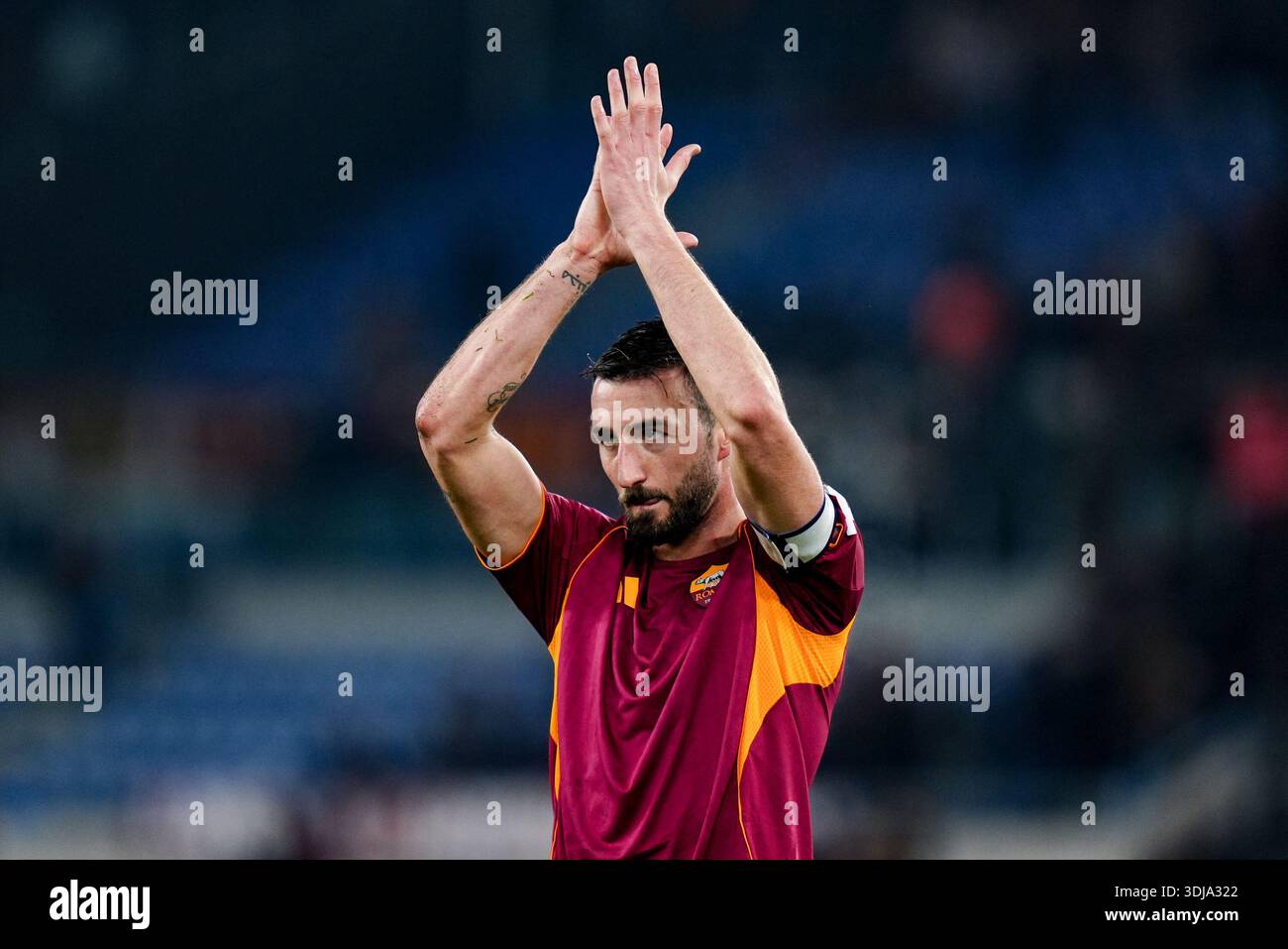 Bryan Cristante of AS Roma greets the fans at the end of the Serie A ...