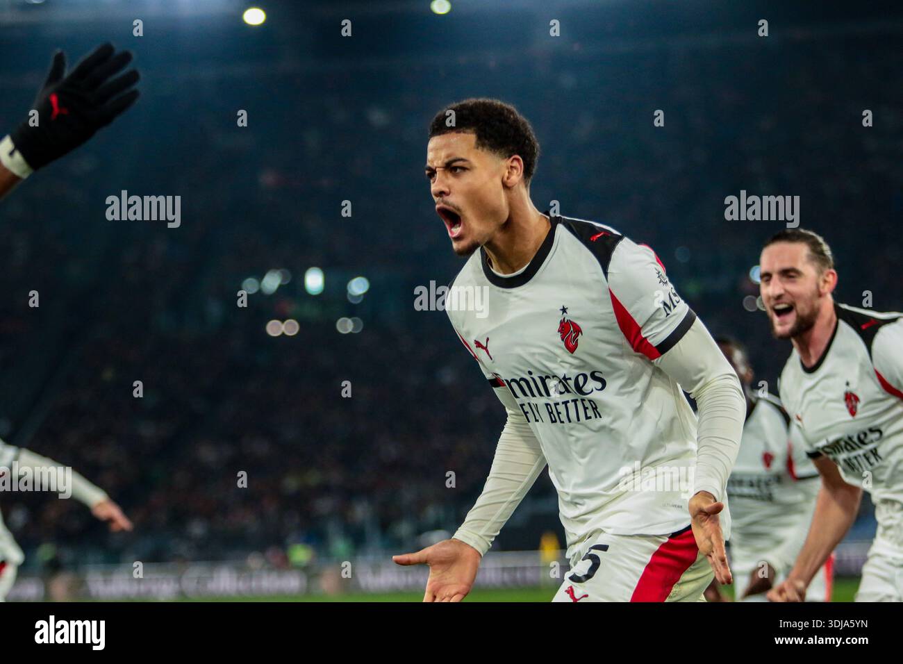 Koni De Winter of AC Milan goal celebrations during AS Roma vs AC Milan ...