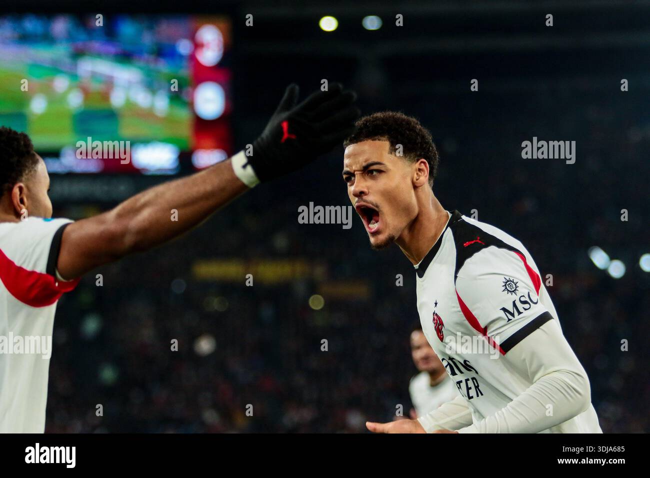 Koni De Winter of AC Milan goal celebrations during AS Roma vs AC Milan ...