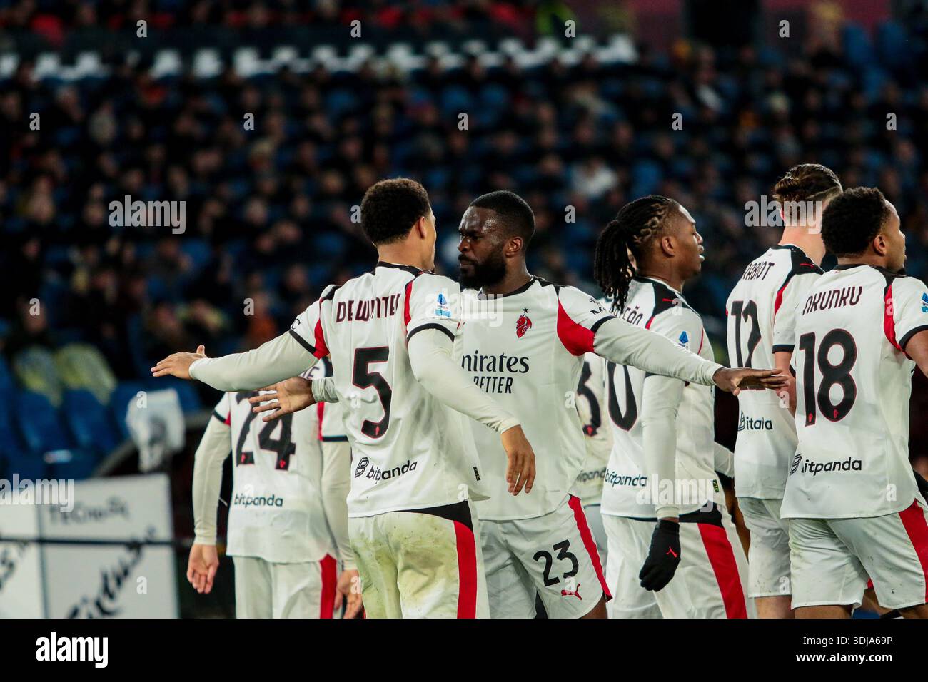 Koni De Winter of AC Milan goal celebrations during AS Roma vs AC Milan ...