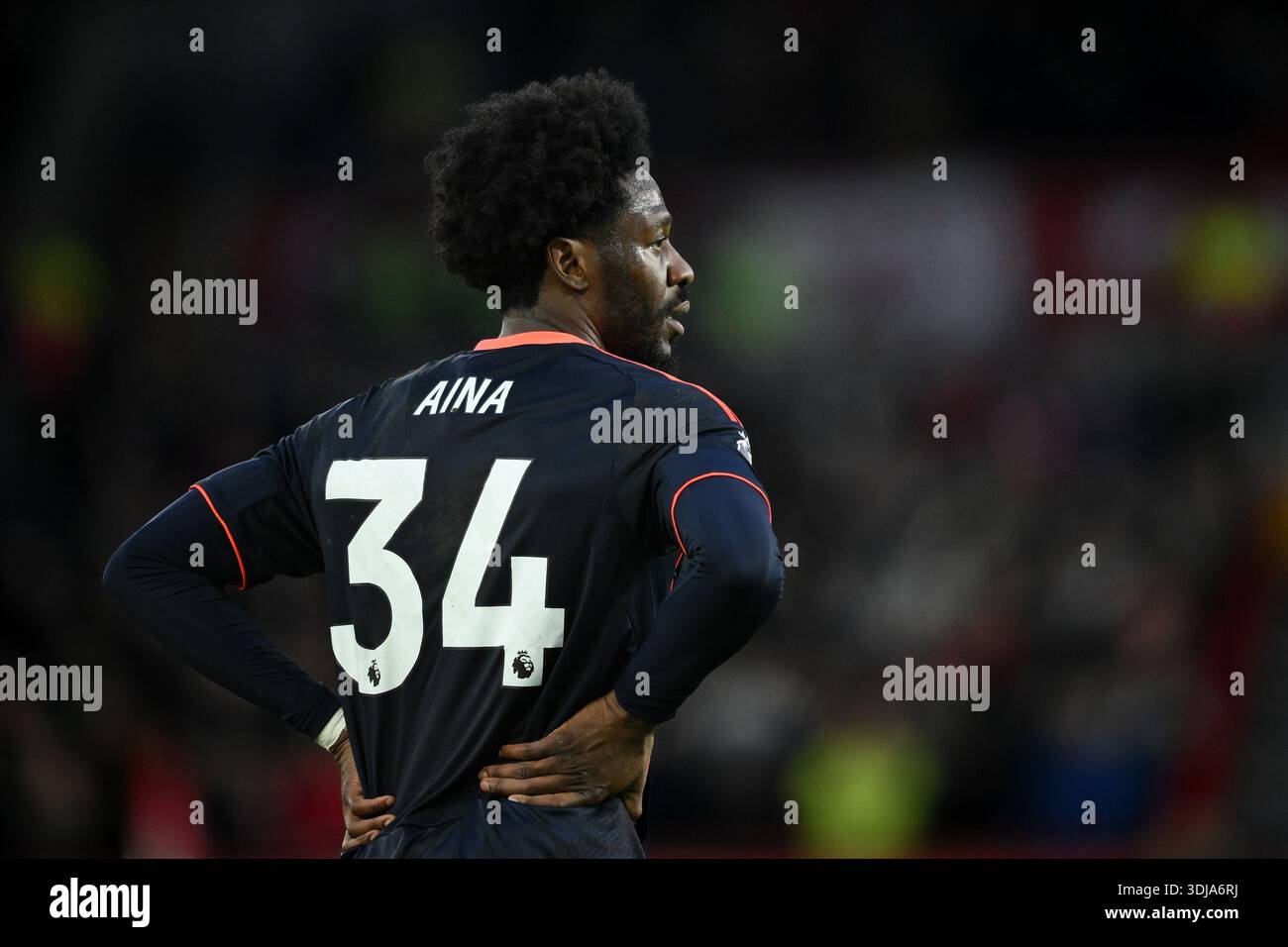 Ola Aina of Nottingham Forest during the Premier League match between ...